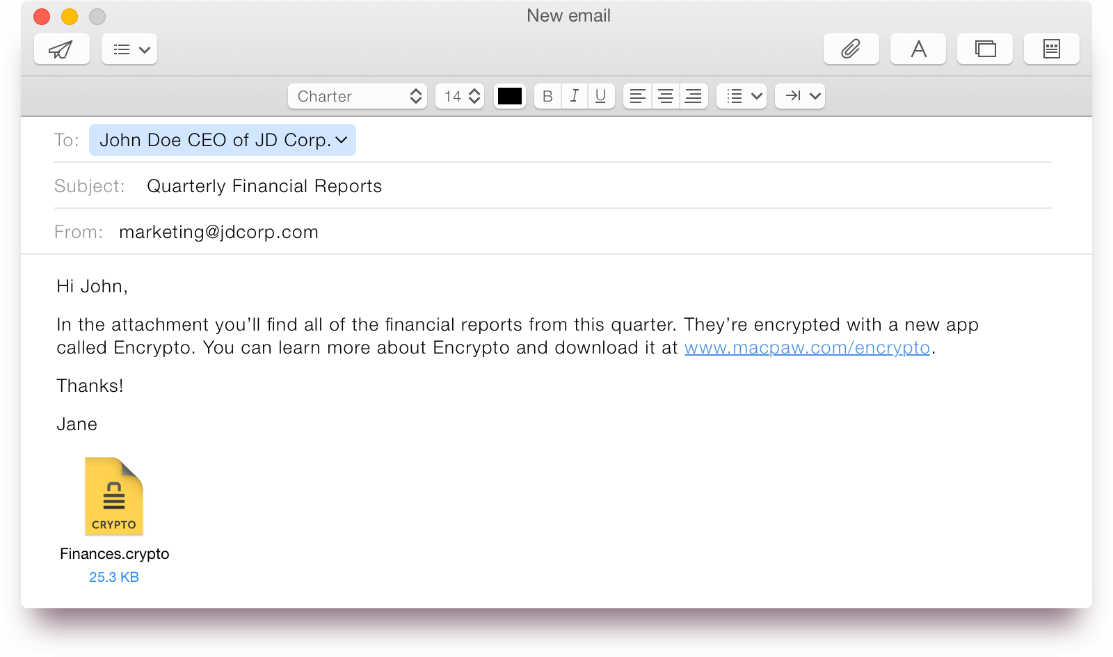 Encrypto: Secure your files before sending them out